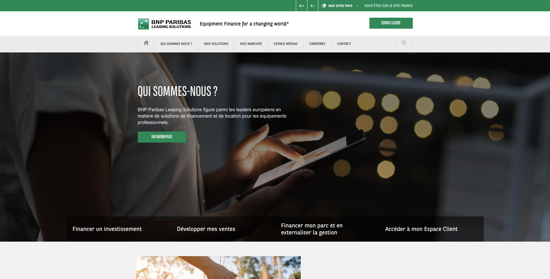 BNP Paribas - Leasing solutions : Création d'une usine à sites - Be API
